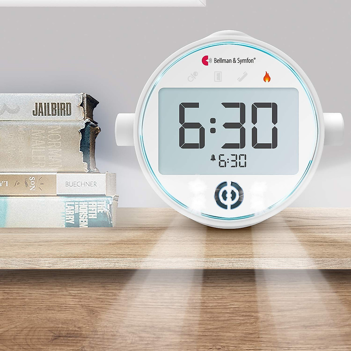 Bellman & Symfon Safe Fire Alerting Solution – Smoke Detector for Hard of Hearing - Wireless Smart Home Safety Alarm Includes Smoke Alarm Transmitter, Alarm Clock Receiver with Guiding Night Light