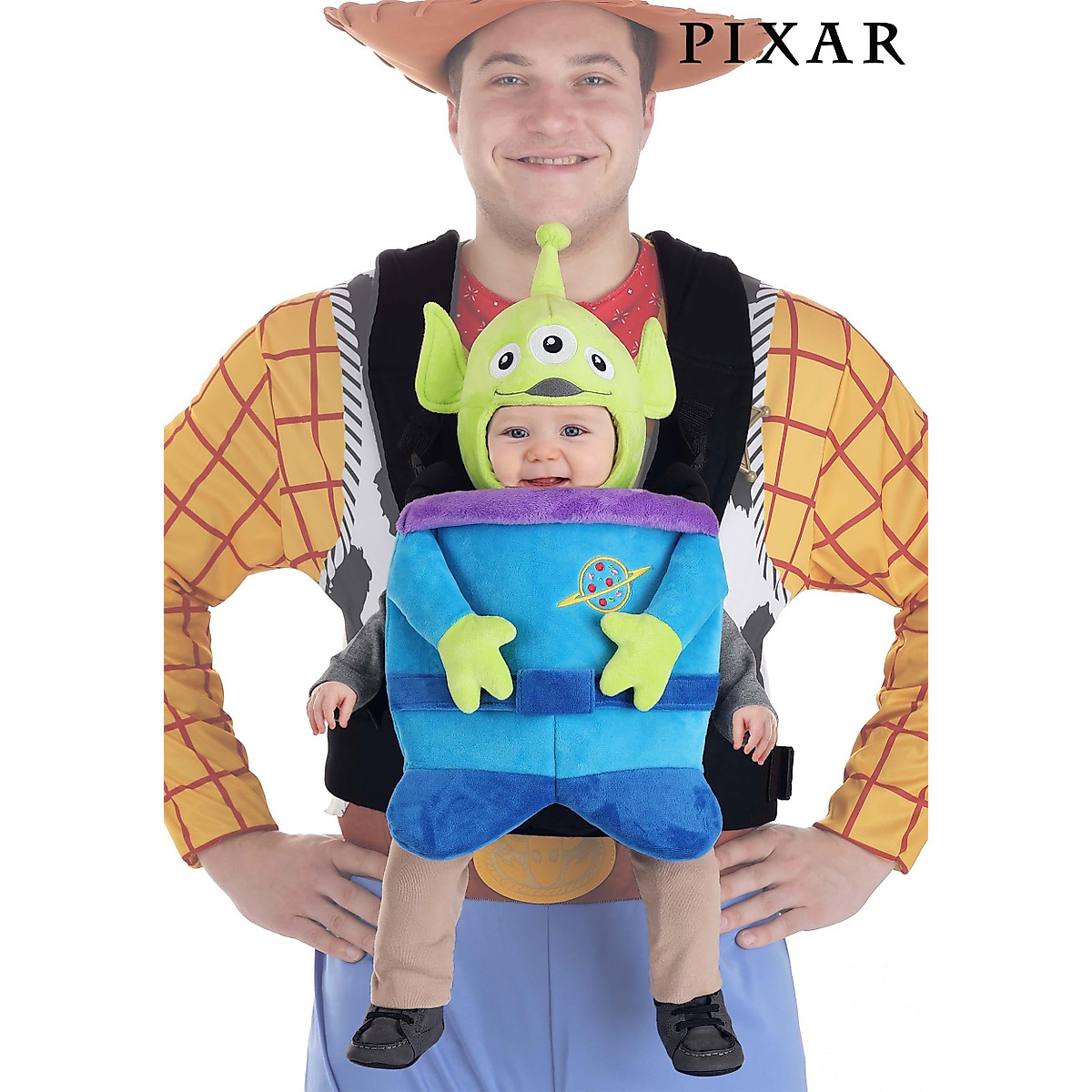 elope Disney Toy Story Little Alien Space Men Baby Carrier Cover Costume, Infant Halloween Costume Character Standard - Multicolor