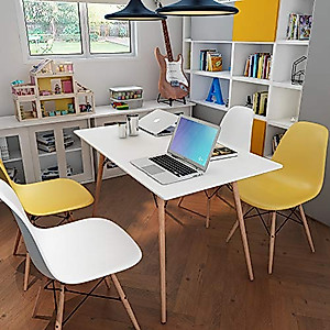 CozyCasa 7.2 Inch Kitchen Dining Table Modern Dining Table for Small Spaces Home Office Kitchen Dining Room Cafe, Simple Dinner Table in White, 7.2 Inch