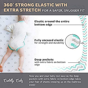 Cuddly Cubs Fitted Pack and Play Playard Sheets Compatible with Graco Pack n Play, 4Moms, Chicco, Guava Lotus and Other Playpen, Play Yards, Portable and Mini Cribs