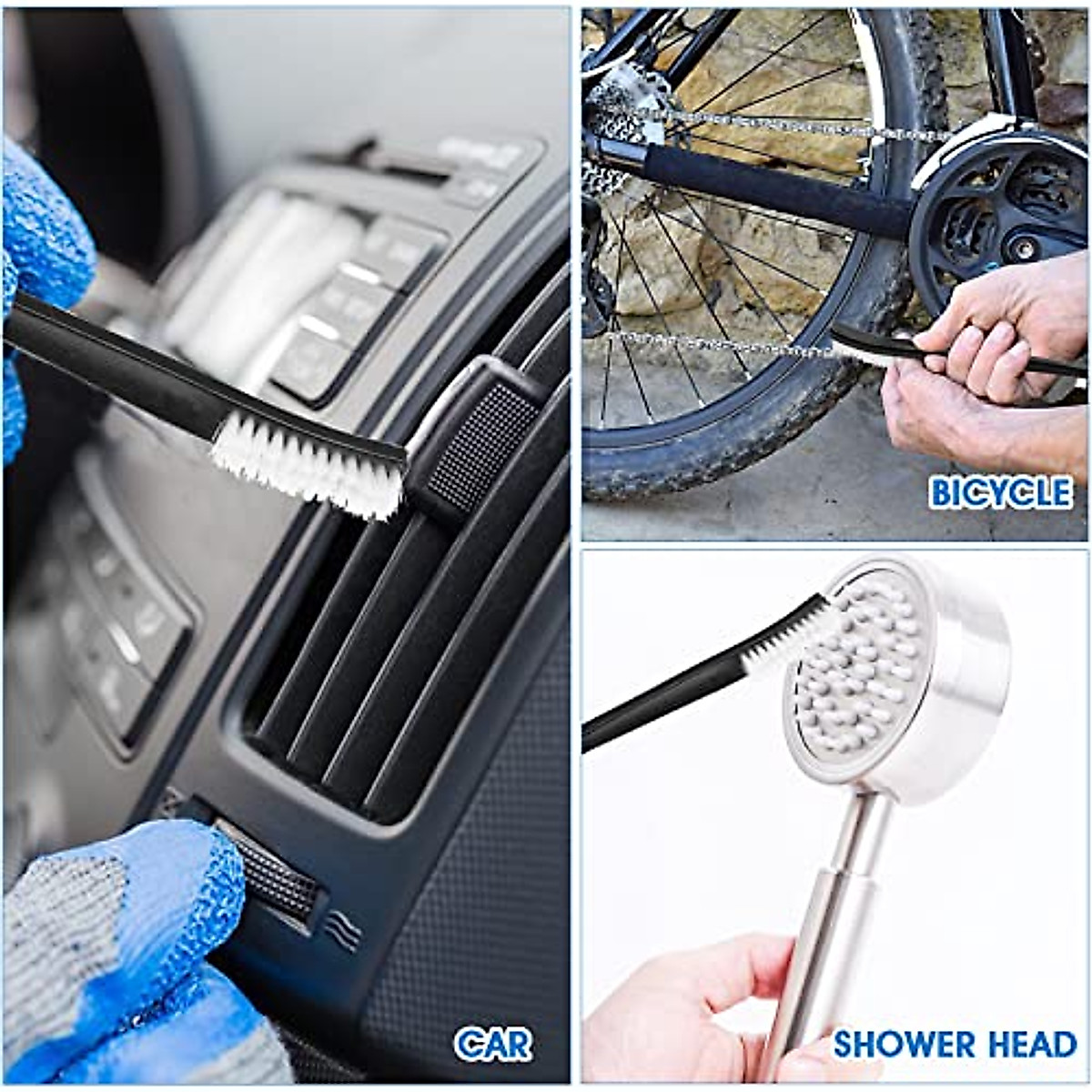 9Pcs Small Cleaning Brushes Set,Double-Ended Nylon Detailing Crevice Brushes 7Inch All Purpose Cleaning Brush Stiff Bristles Brushes for Kitchen, Sink,Bathroom, Gaps, Corner, Tight Small Space