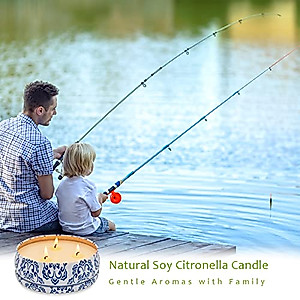 3 Packs Large Citronella Candles Outdoor and Indoor, 13.5oz 3-Wick Soy Wax Portable Travel Tin Candle for Home Garden Patio Yard Balcony and Summer Gift