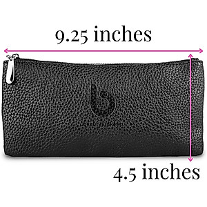 Beauty Junkees Makeup Brush Case Cosmetic Bag Black Make Up Brush Holder Pouch or Cosmetic Storage Organizer for Purse or Travel, Large Enough to Carry All Size Brushes, Cruelty Free