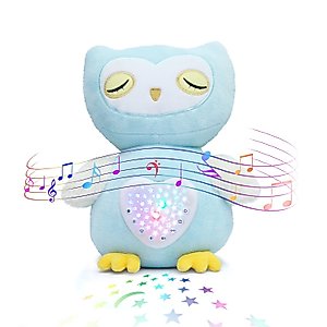 Baby Sleep Soothers, Owl Baby Shusher White Noise Toy Sound Machine Portable, Cry or Noise Baby Activated Machine for Toddler Girl Boy, Olele Plush Night Light Projector Birthday Gifts for Newborns