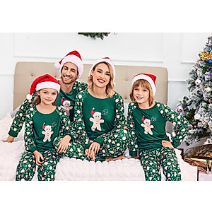 Ekouaer pijamas de navidad para familia 2023 Christmas Family Pajamas Sets Xmas Sleepwear Match Jogger Pants,PAT3,S