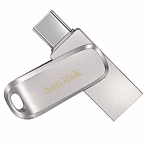 SanDisk Ultra Dual Drive Luxe USB Type-C 64GB Flash Drive for Microsoft Lenovo Yoga, Surface Pro 7, Galaxy Book Pro 2-in-1 Laptops (SDDDC4-064G-G46) Bundle with (1) Everything But Stromboli Lanyard