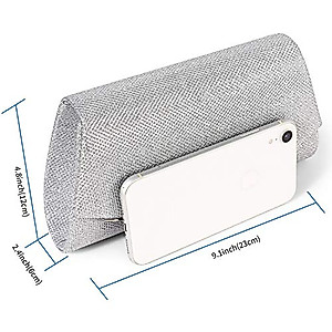 NC ZHANNI Silver Evening Bag Clutch Purses for Women Ladies Sparkling Party Handbag Wedding Bag Prom Clutch With Detachable Chain (Silver)