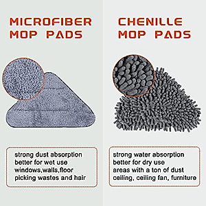 ROKOXIN 85 Inch Wall Cleaner Mop with Long Handle - Baseboard Cleaner Tool Duster for Wall Washer Cleaning Ceiling Window Floor, with Extension Pole 39" to 85", 6 Replacement Microfiber Chenille Pads