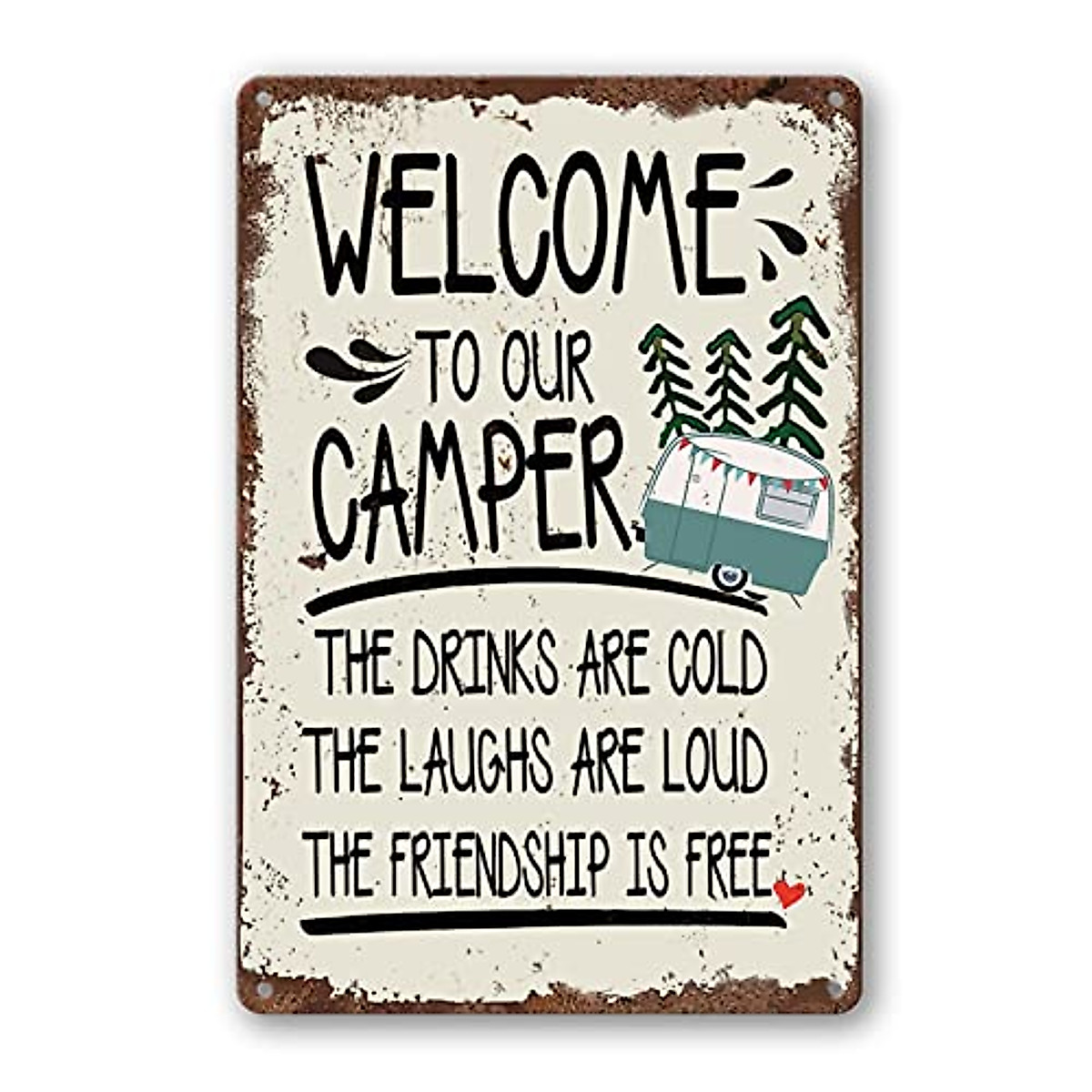 Camper Decor Camping Accessories For Campers Rv Decorations For Inside Sign Metal Tin Signs Funny Campsite Rules Travel Trailer Wall Decor Personalized Welcome Gifts