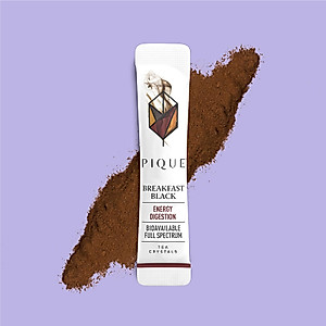 Pique Organic English Breakfast Tea Crystals - Caffeinated Black Tea for Energy, Prebiotic Polyphenols Support Healthy Digestion, Immunity - 14 Single Serve Sticks (Pack of 1)