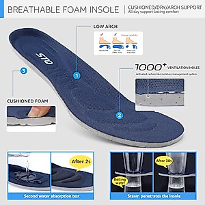 STQ Walking Shoes for Women Lightweight Slip on Comfort Sneakers with Arch Support Navy US 6