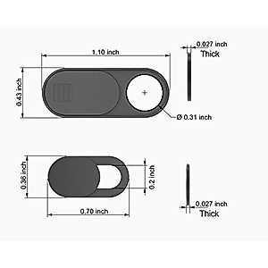 YAMXIN Laptop Camera Cover Slide 9 Pack(3 Large + 6 Small) Webcam Cover Fit Most Laptop, PC, Tablet (Black)