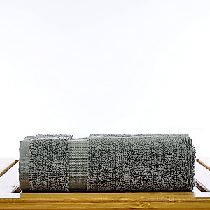 Luxury Hotel & Spa Collection Highly Absorbent, quick dry 100% Turkish Cotton 700 GSM, Eco friendly Towel, For Bathroom, Gymand Kitchen Dobby Border Soft Towel Set (Mix Color, Wash Cloths - Set of 12)