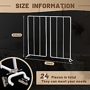 Set of 12 Wire Shelf Divider for Closet Organization Clothes Wardrobe Separators Closet Shelf Organizer Closet Shelf Divider Shelving Storage Rack Separator for Cabinets Kitchen Office, White