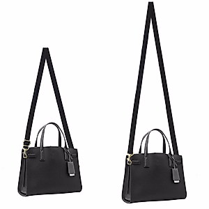 Lystaii Purse Straps Replacement Adjustable Leather Shoulder Purse Straps Replacement for Little Pouch Crossbody Shoulder Bags Black/Gold 51 Inch Long (0.5 Inch Wide)