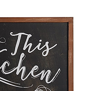 NIKKY HOME Kitchen Wall Art Decor Wood Framed Chalkboard Sign Poster Print with Quote This Kitchen is Seasoned with Love, 16'' x 12'', Black