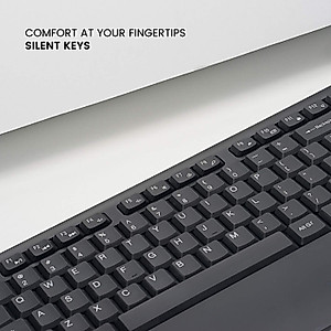 Perixx PERIDUO-714, Wireless Standard Keyboard and Mouse Combo Set, Black (11668)