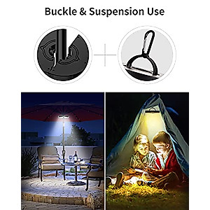 Patio Umbrella Lights, Rechargeable Umbrella Light 48 LED Lights 3 Modes Cordless Umbrella Pole Light for Patio Umbrellas, Camping Tents and Other Outdoor Use