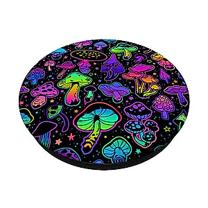 Psychedelic Magic Mushrooms Hippie Trippy Pattern PopSockets Swappable PopGrip
