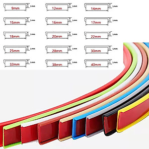 LKYJD 4m U Shape Veneer Edge Banding Strip, Self Adhesive Wood Edging Veneer Tape, Kitchen Worktop Edging Protectors Joining Strip, Edging Trim Sealing Strip, Tables and Chairs, Cabinets（Red-18mm）