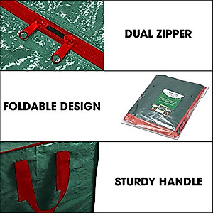 ProPik Christmas Tree Storage Bag | Fits Up to 7.5 ft. Disassembled Tree | 45" x 15" x 20" Holiday Artificial Tree Storage Case | Perfect Storage Container with Sleek Zipper and Handles (Green)
