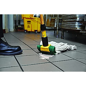 Rubbermaid Commercial Products Wood Mop Handle, 60-Inch, Lightweight Wet Mop Gripper with Heavy-Duty Clamp Handle for Floor Cleaning