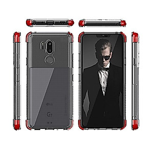 Ghostek Covert Hybrid Bumper Case Gel Corners Designed for LG G7 ThinQ - Red