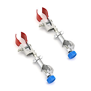 QWORK Lab Clamp, 2 Pack, Cork Lined Prongs, Burette, Flask, Beaker Clamp, Holds Objects up to 1.75" [45mm], Labs Universal Clamp (Rods up to 0.7" Diameter)