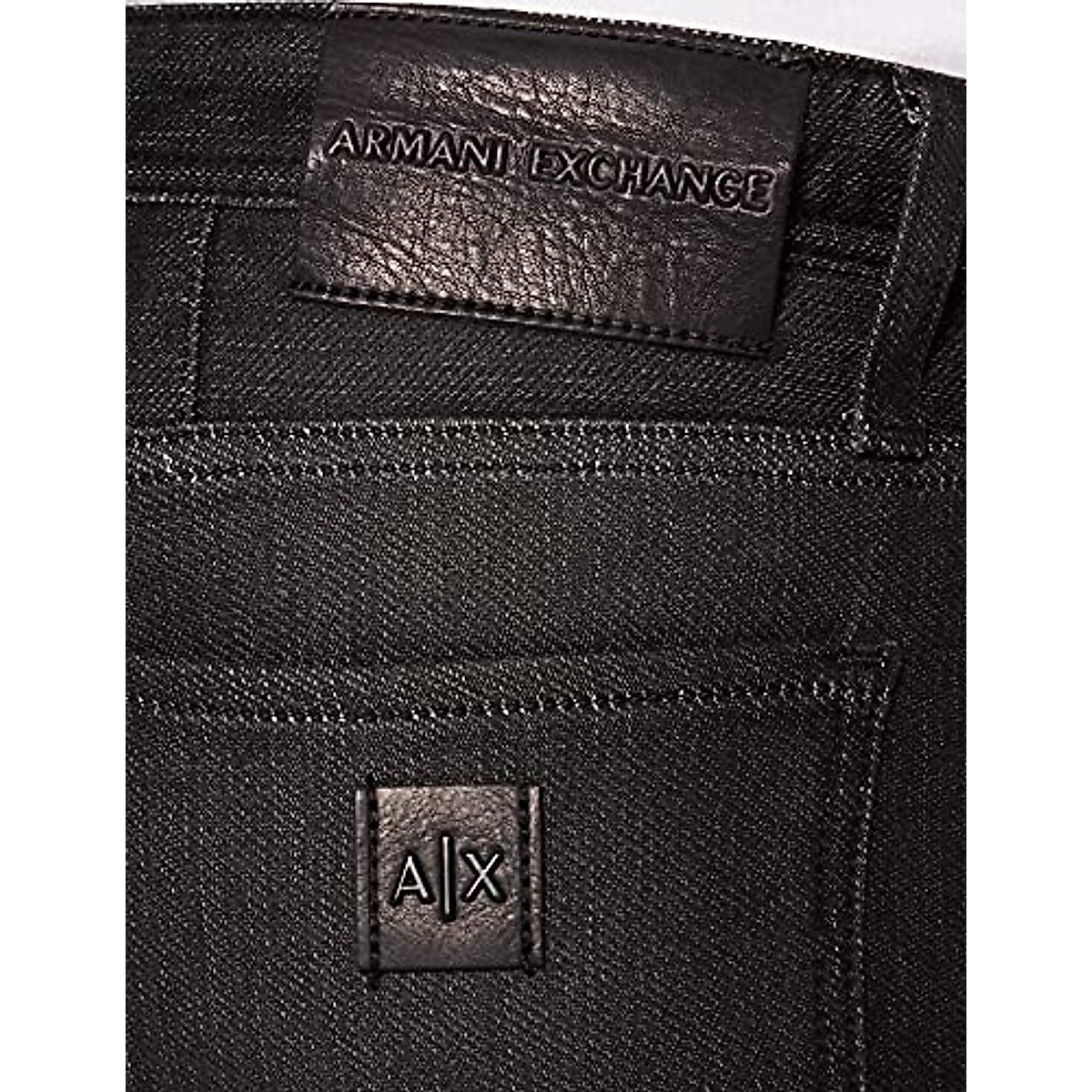 A|X ARMANI EXCHANGE Men's 5 Pocket Skinny Jeans, Black Denim, 38R