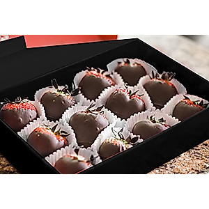 2 Pack Black Hard Gift Box with Magnetic Closure Lid 7" x 5" x 1.6" Rectangle Boxes For Gifts With Black Glossy Finish (Black, 2 Boxes)