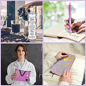 Domensi 6 Pcs Nurse Week Appreciation Gifts for Women Medical Nursing Assistant 20 oz Marble Sign Tumbler Makeup Bag Notepad with Ballpoint Pen for Graduation Nursing Student(Purple)