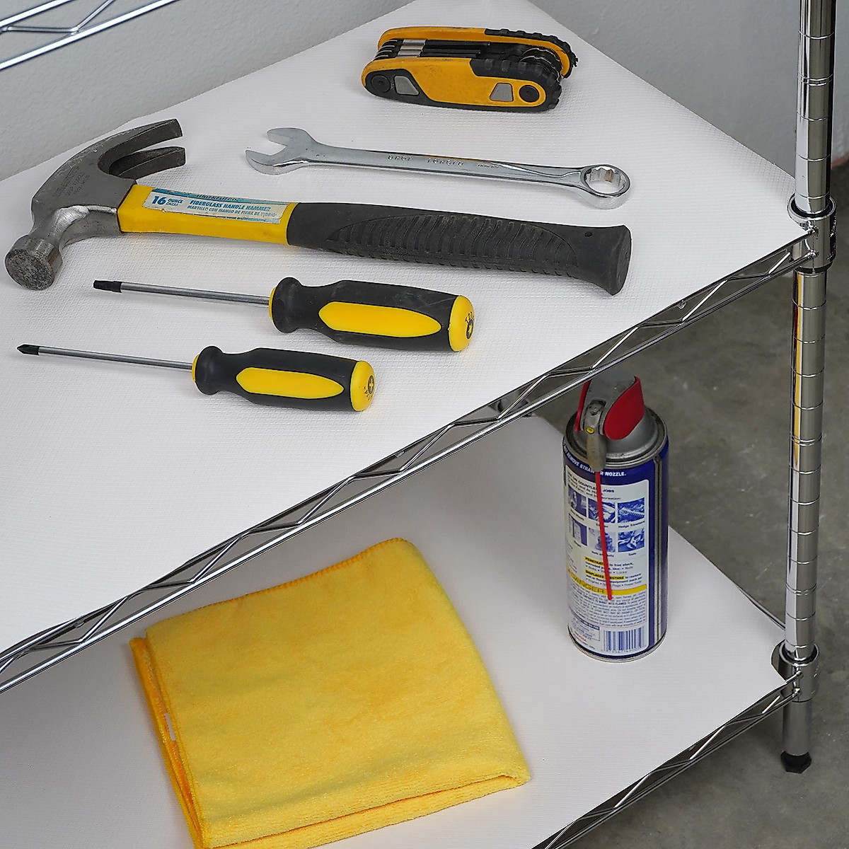 Con-Tact Brand Shelf Liner, Elegant and Textured Drawer Liner, Non-Adhesive and Durable Liner, 20" x 5', White Diamonds