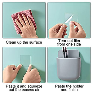 BZUEPRS Remote Control Holders Wall Mounted, 3 Pcs Self Adhesive Storage Box, Bottom Slot Easy Phone Charging, Wall Mounted Organizer Stand for Bathroom Bedroom Kitchen Office