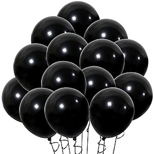 RUBFAC Black Balloons 120pcs 5 Inch Black Balloon Latex Party Balloons for Birthday Supplies Black Backdrop Decorations