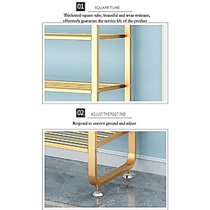 HEXEH Shoe Rack 3-Tier Shoe Rack, Metal Shoe Storage Organizer Shelf, Large Capacity, Space Saving, Ideal for Entrance Living Room Bedroom Dorm Shoe Storage Rack Shoe Storage Cabinet