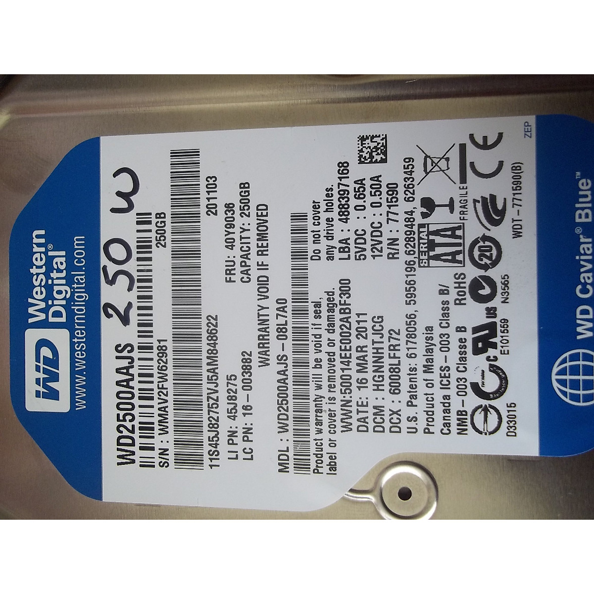 Western Digital WD2500AAJS 250 GB Caviar Blue Hard Drive