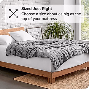 Bare Home Weighted Blanket Twin or Full Size 7lb (40" x 60") - All-Natural 100% Cotton - Premium Heavy Blanket Nontoxic Glass Beads (Grey, 40"x 60")