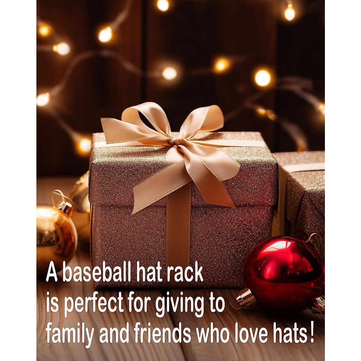 Daoun Hat Rack for Baseball Caps - 2 Pieces Adhesive Hat Organizer Wall Mount, Strong Hat Storage Organizer for Baseball Cap No Drilling Hat Holder for Door, Closet and Wall