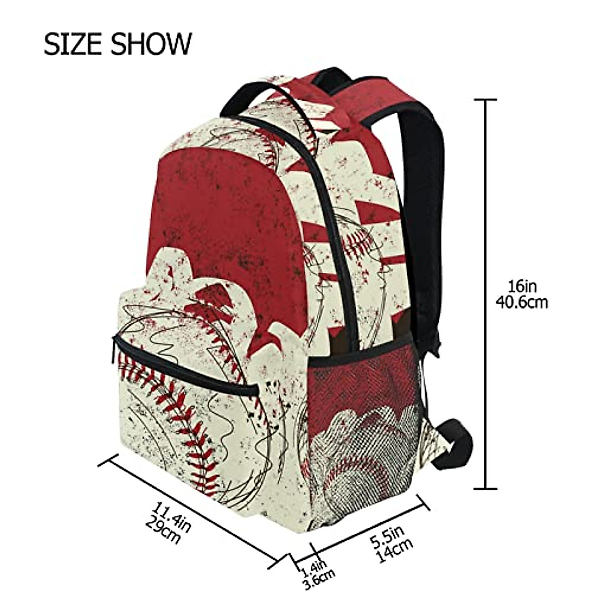 SUABO Laptop Backpack, Retro Baseballs Computer Bag Book Bag Travel Hiking Camping Daypack