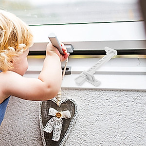 DOITOOL Window Stopper Window Safety Baby Proof Sliding Door Locks Sliding Door Stopper Sliding Doors Security Lock Window Lock White Child Protection Abs Anti- Lock