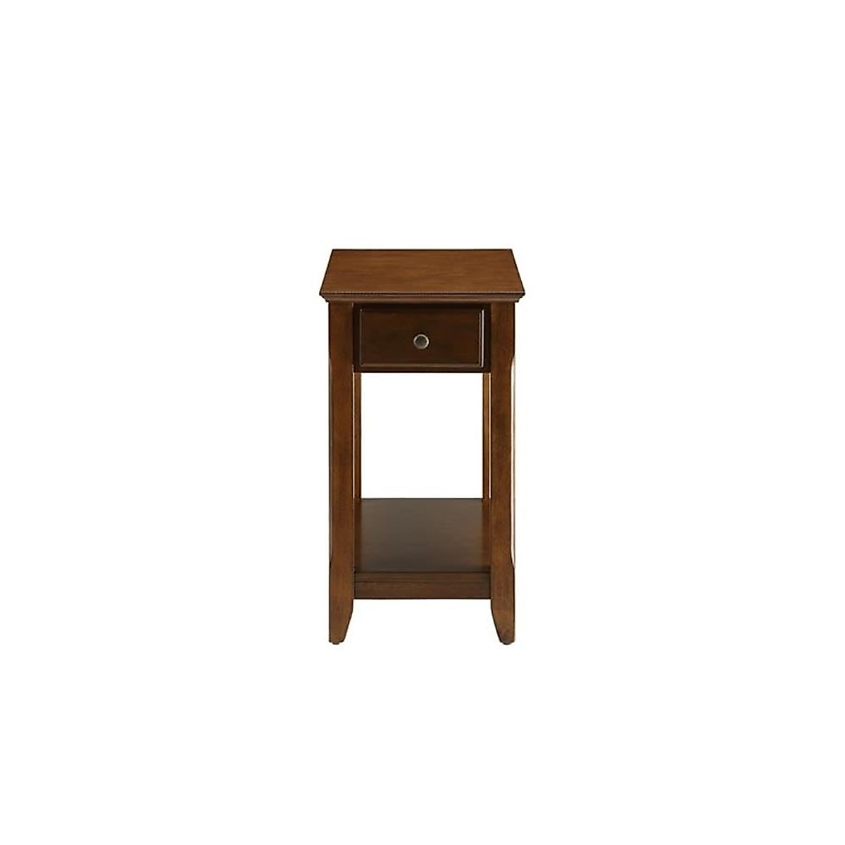 Acme Bertie 1-Drawer Wooden End Table with Bottom Shelf in Walnut