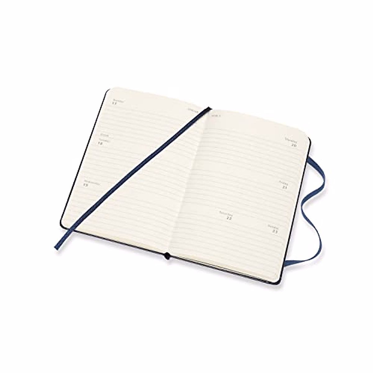 Moleskine Classic 12 Month 2022 Weekly Horizontal Planner, Hard Cover, Pocket (3.5" x 5.5"), Sapphire Blue