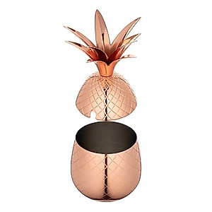 Restaurantware 24-OZ Pineapple Drink Tumbler: Perfect for Bars Restaurants and Catered Events - Copper Drink Cup with Silver Stainless Steel Interior Lining and Straw Slot - 1-CT