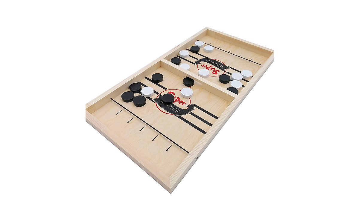Fast Sling Puck Game Large Size - Fun Wooden Family Board Game