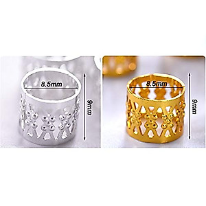 Alileader 100pcs Gold Hair Accessories - Hair Beads for Dreadlocks, Braids and Locs, Hair Clips, Hair Cuffs and Jewelry (Golden)