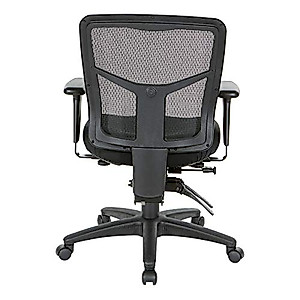 Office Star ProGrid Breathable Mesh Manager's Office Chair with Adjustable Seat Height, Multi-Function Tilt Control and Seat Slider, Mid Back, Coal FreeFlex Fabric