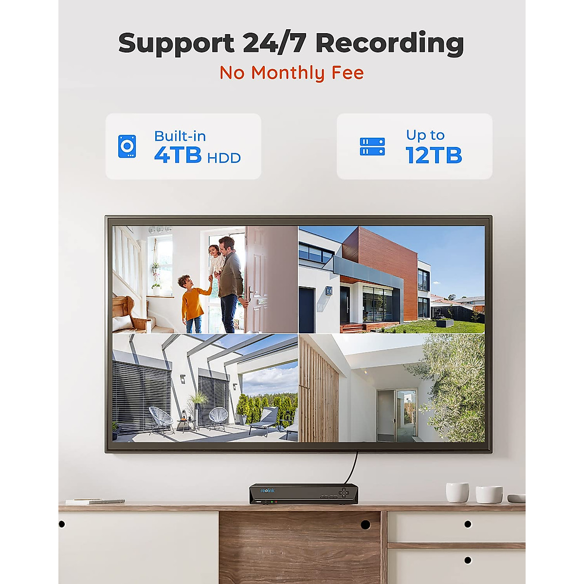 Reolink 5MP PoE Security Camera System Bundle, 16pcs 5MP Smart Human/Vehicle Detection PoE Cameras, a 16CH NVR Pre-Installed with 4TB HDD(Include 8 x 18M Cat5 Cable)