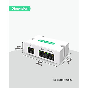 LINOVISION Mini 2 Port POE Extender Up to 1000ft Power Over Ethernet Over Cat5/6 Cable, POE Splitter to 2 POE Devices Like IP Cameras, IP Phone
