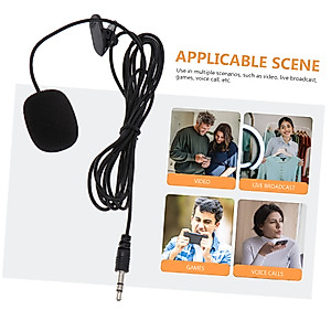 ibasenice 3pcs Lavalier Microphone Mic for Laptop Revers Lavalier Microfoons Lavalier Lapel Microphone Noise Reduction Headset Headphones Mic Recording Microphone Computer PVC Tie Clips