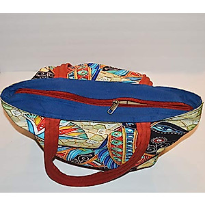 Cat-On-The-Bag Sahara Sands Egyptian Cat Themed Over The Shoulder Sturdy Canvas Purse for Women 1 Main Pocket and 1 Zippered Inside Pocket for Everyday Use